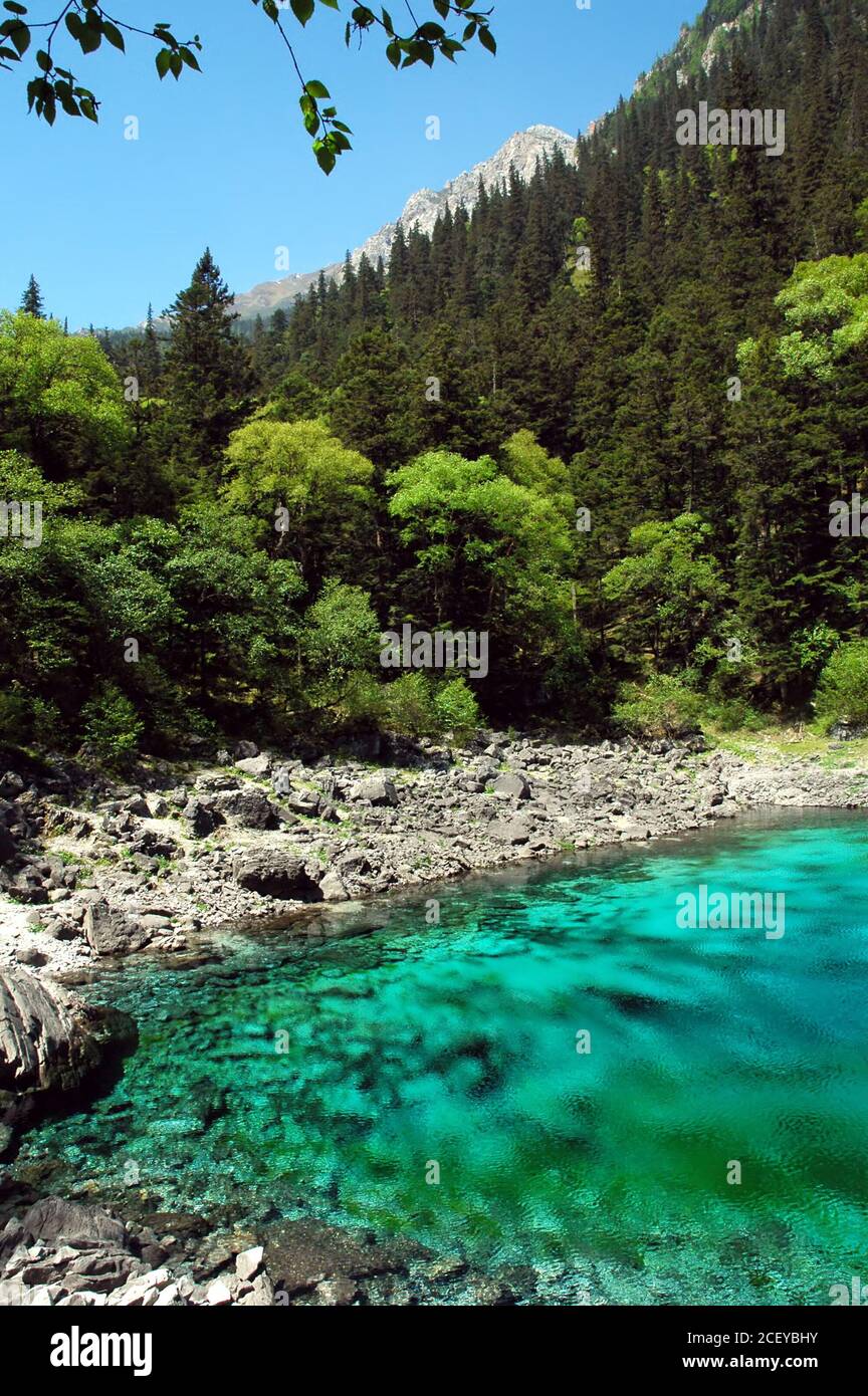 Jiuzhaigou five color pond sichuan hi-res stock photography and images ...