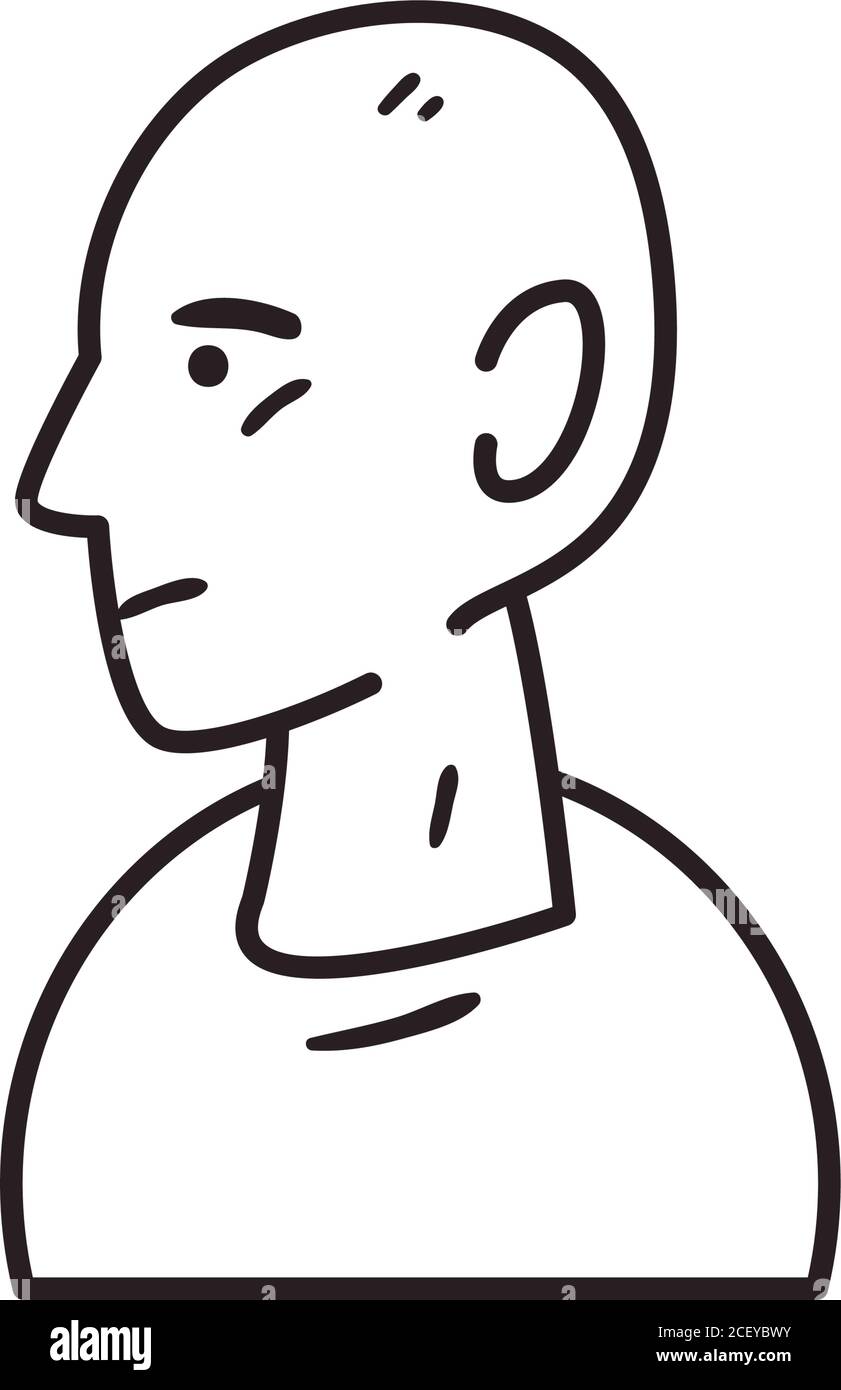 Man side view line style icon Boy male person people human social media ...