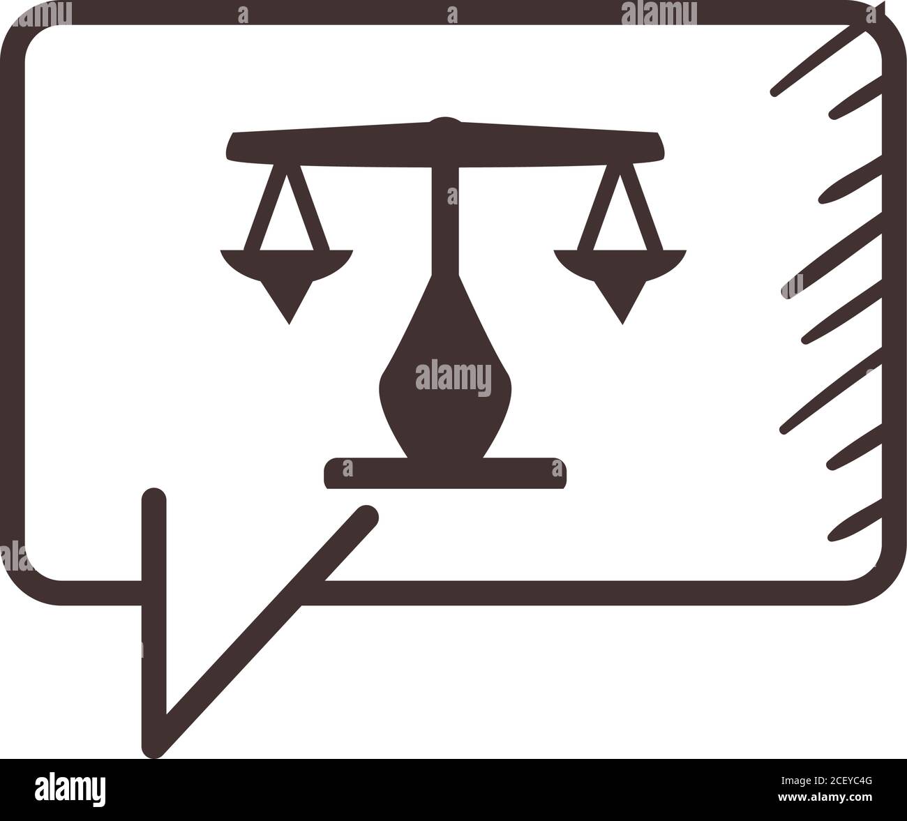 scale in bubble line style icon design, Law justice legal judgment and ...