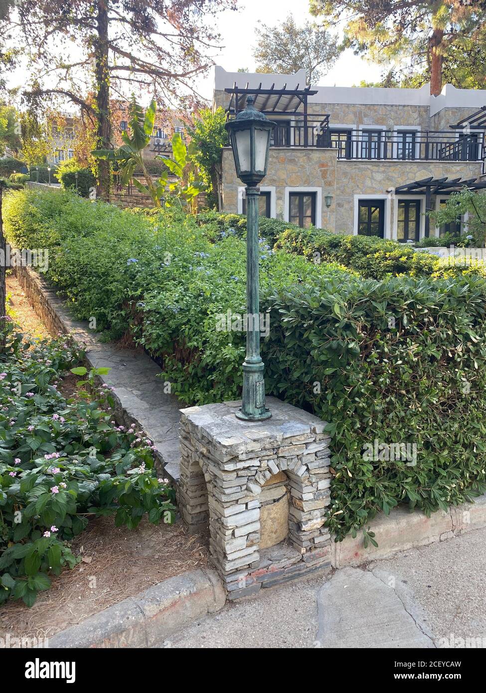 front view street lamp in garden Stock Photo - Alamy