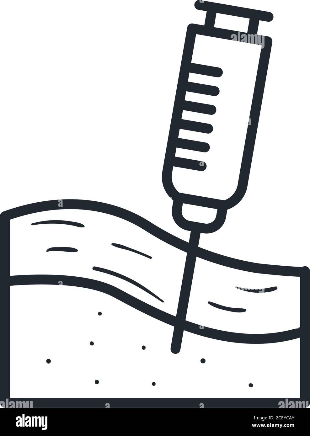 injection on skin line style icon design of Medical care health and ...
