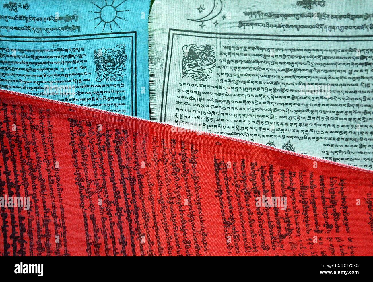 Juizhaigou (Nine Villages Valley), Sichuan, China. Colorful Tibetan ...