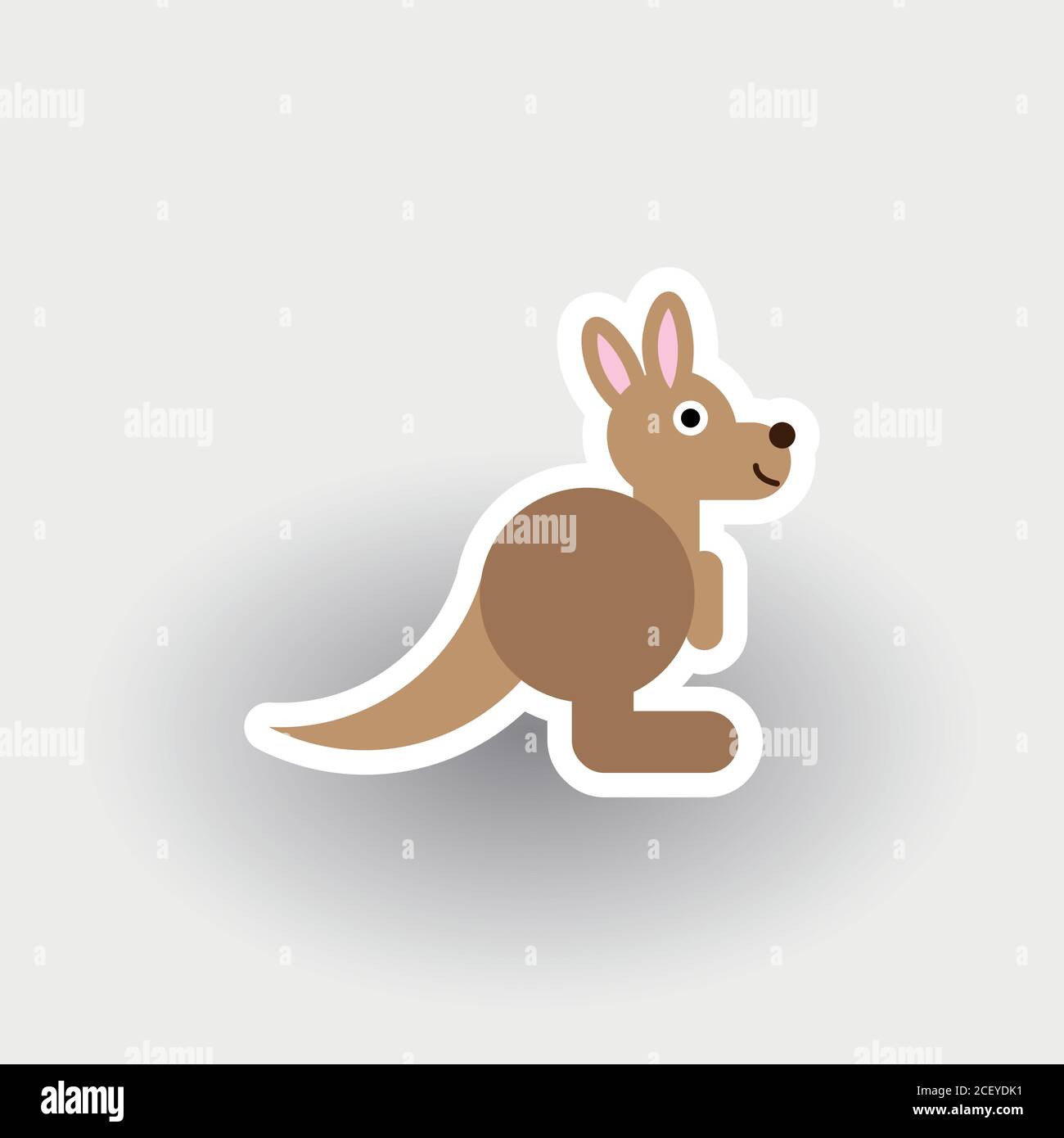 Happy Kangaroo - funny cartoon animal. Children character. Simple ...