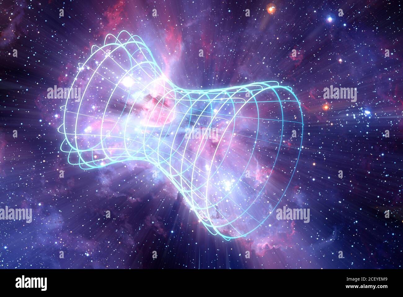 wormhole, multiverse and time travel concept illustration Stock Photo ...