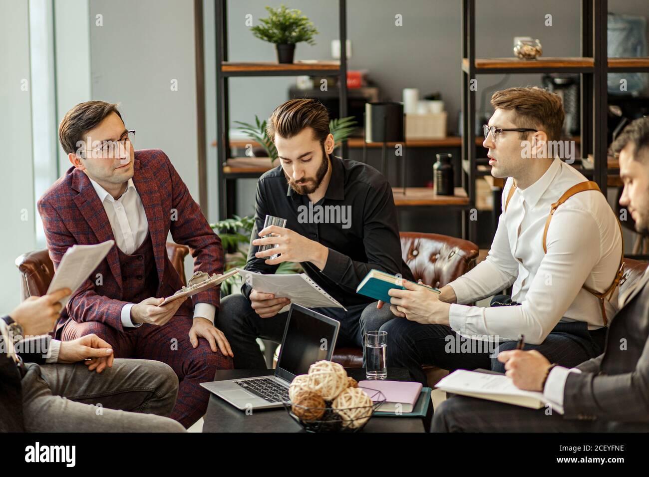 serious business people hold meeting in office for discussing and ...