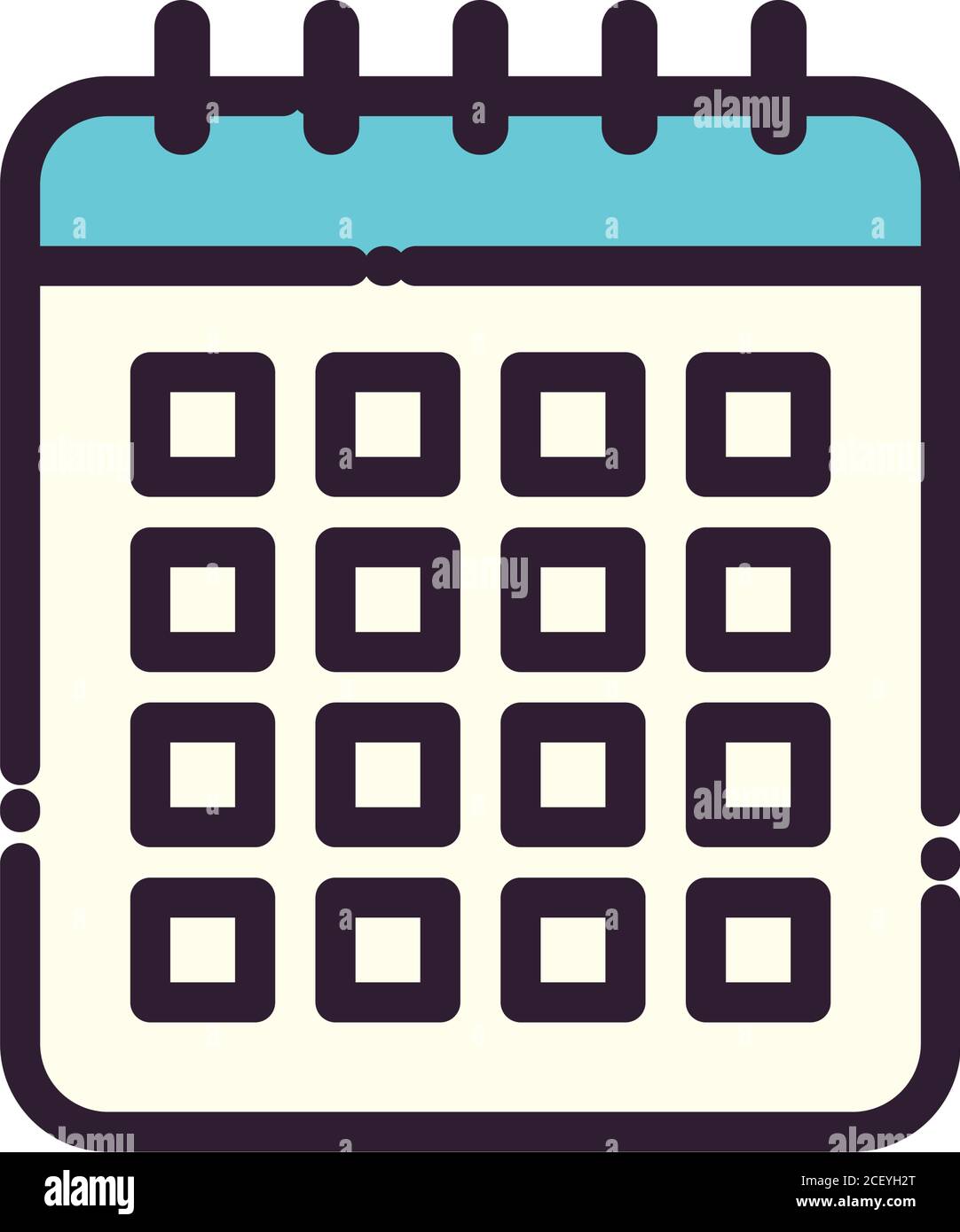 Calendar line and fill style icon design, Planner time event moth date ...