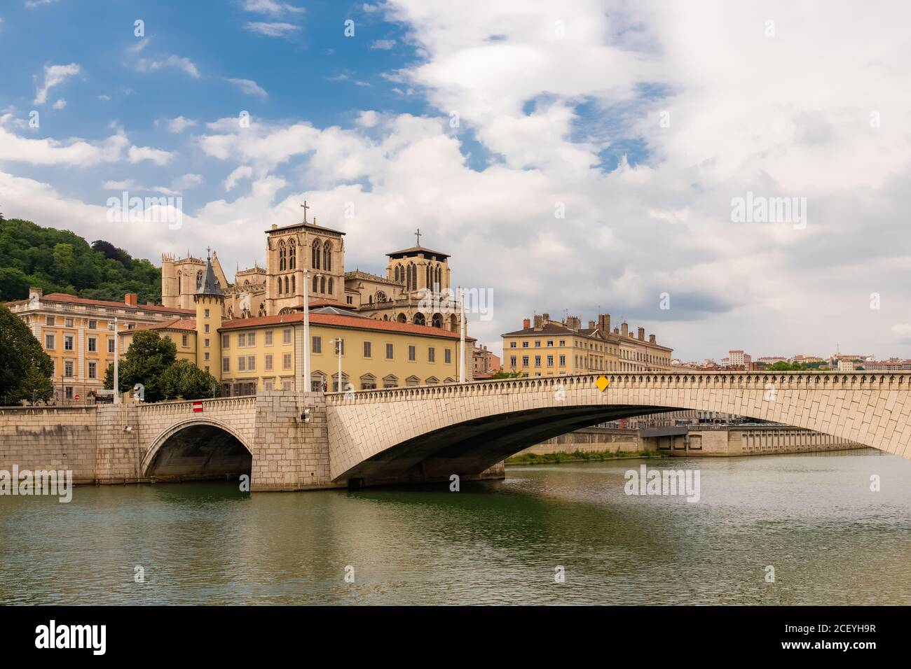 Lyon red bridge hi-res stock photography and images - Alamy