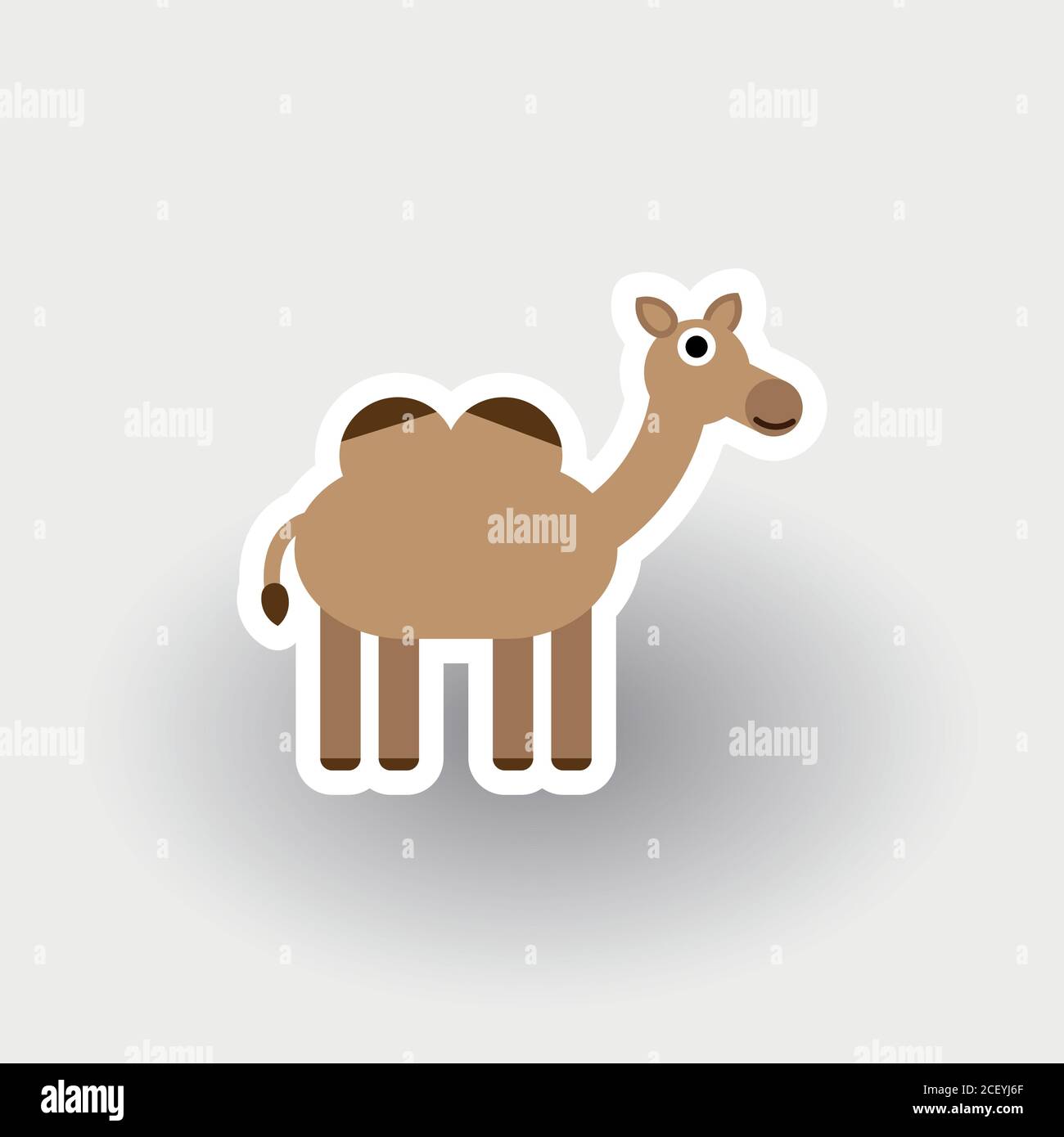Happy Camel - funny cartoon animal. Children character. Simple vector ...