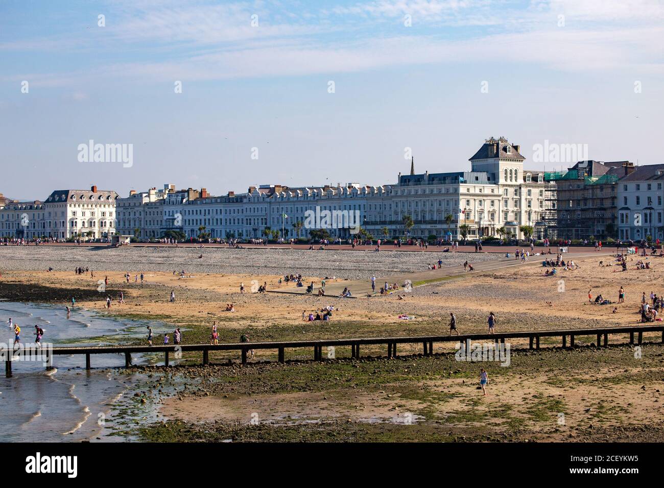 Llandudno,Victorian Hotels on South Parade and the mixed shingle & sand ...