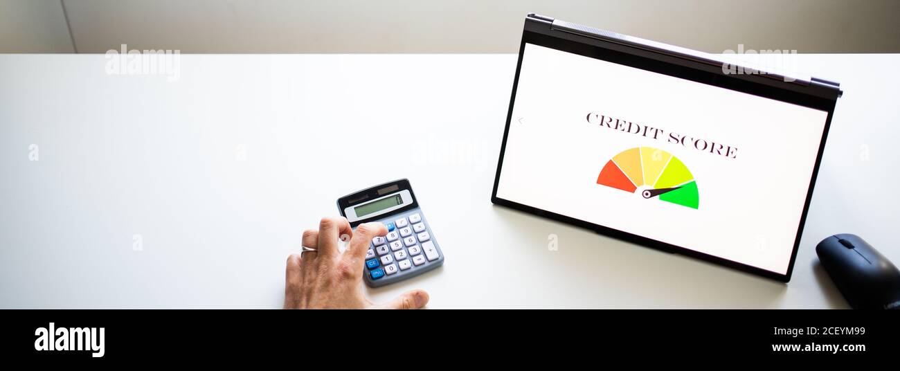 Credit report score button hi-res stock photography and images - Alamy