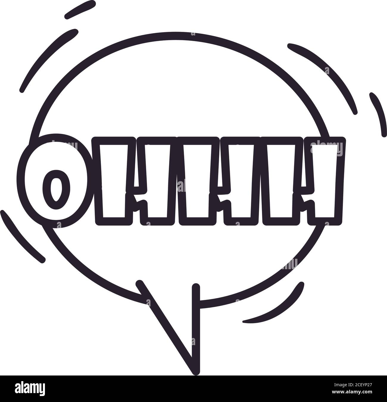 ohhh bubble line style icon design of pop art retro expression comic ...