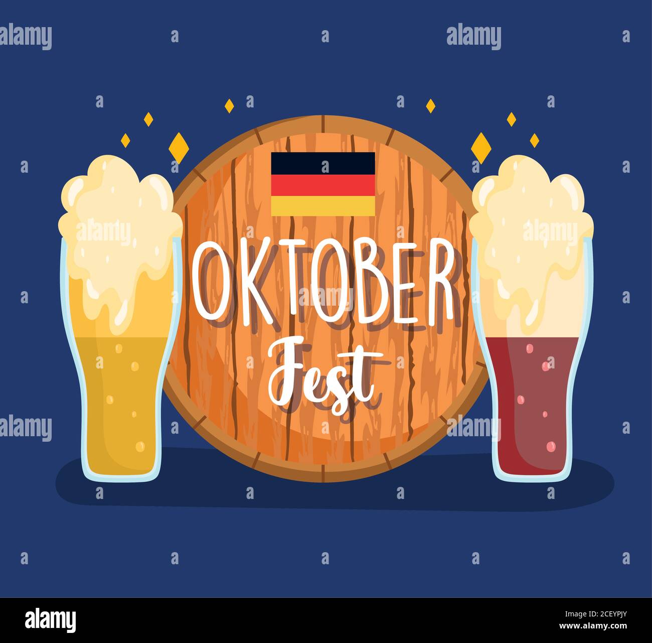 oktoberfest festival, draft beers with foam, celebration germany ...