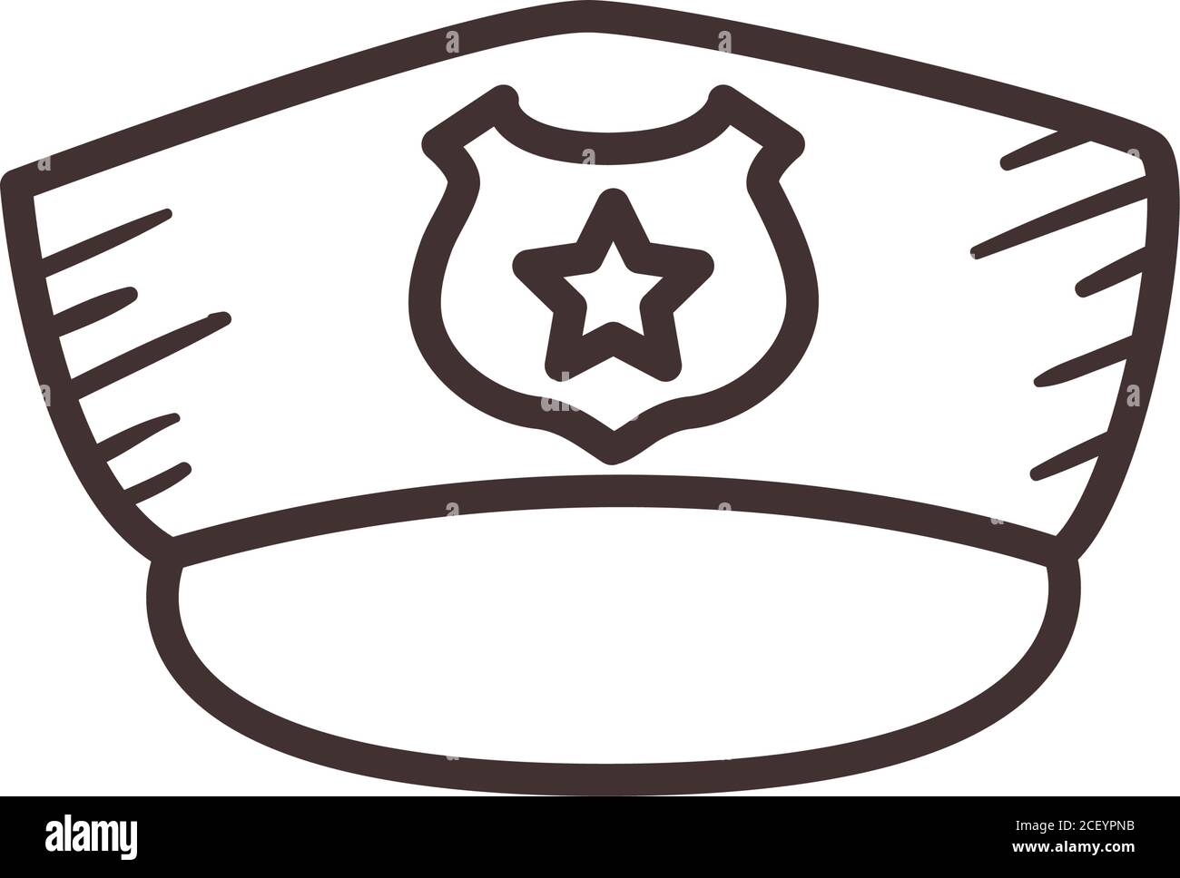 police cap line style icon design, Officer cop security law character ...