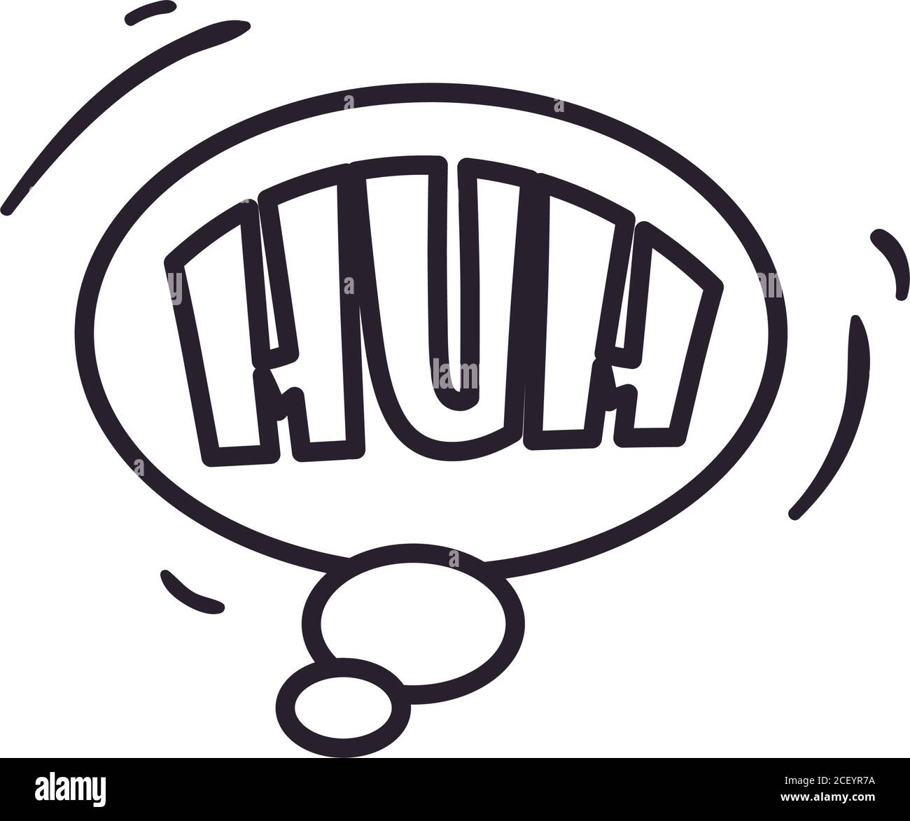 huh bubble line style icon design of pop art retro expression comic ...