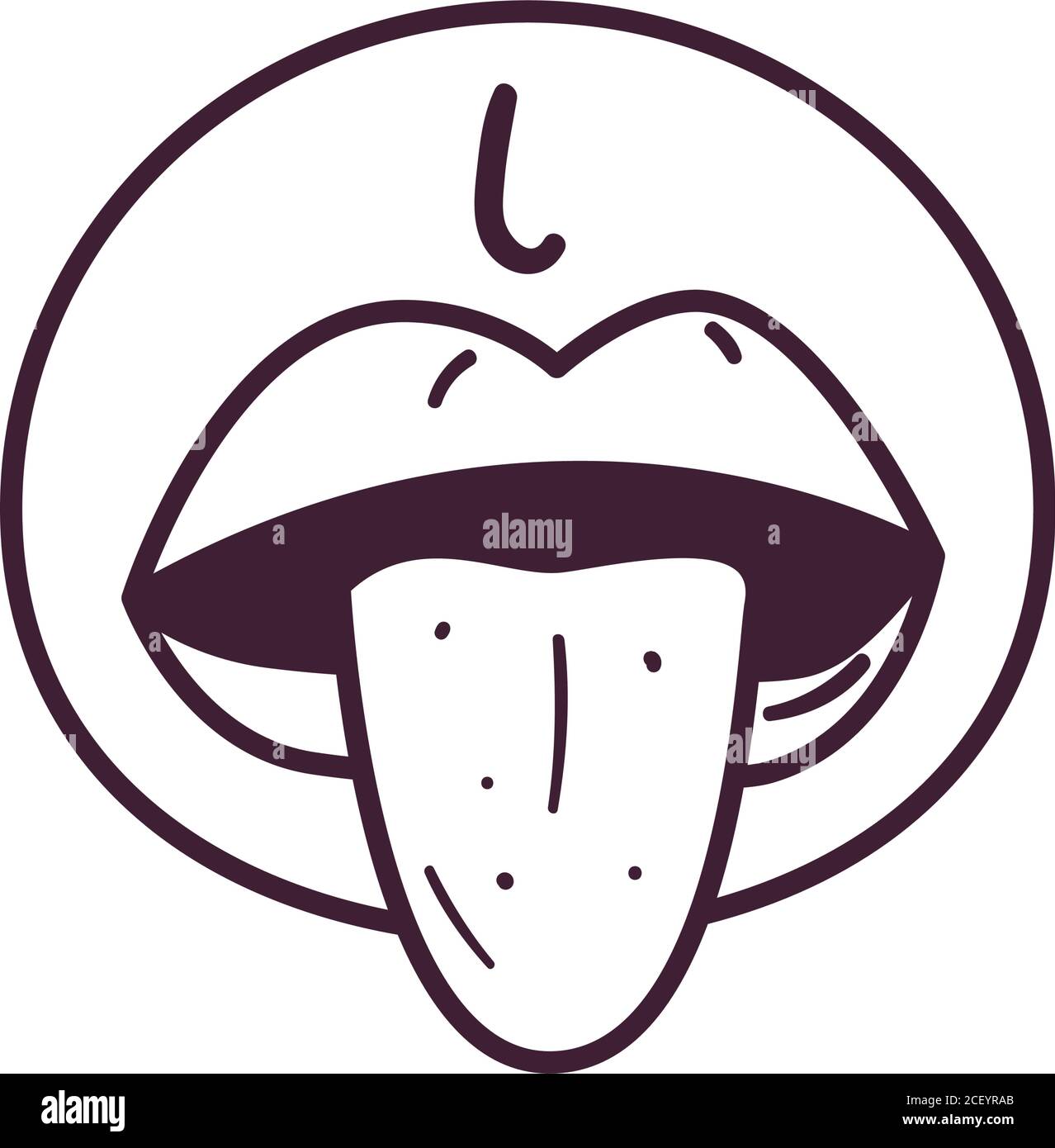 tongue line style icon design, Human body person people health anatomy ...