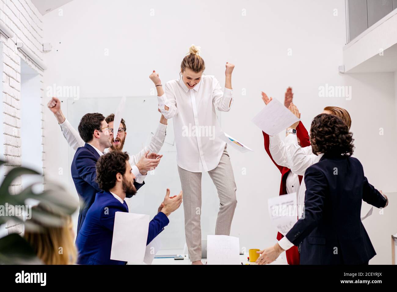 Office worker male female legs hi-res stock photography and images - Alamy