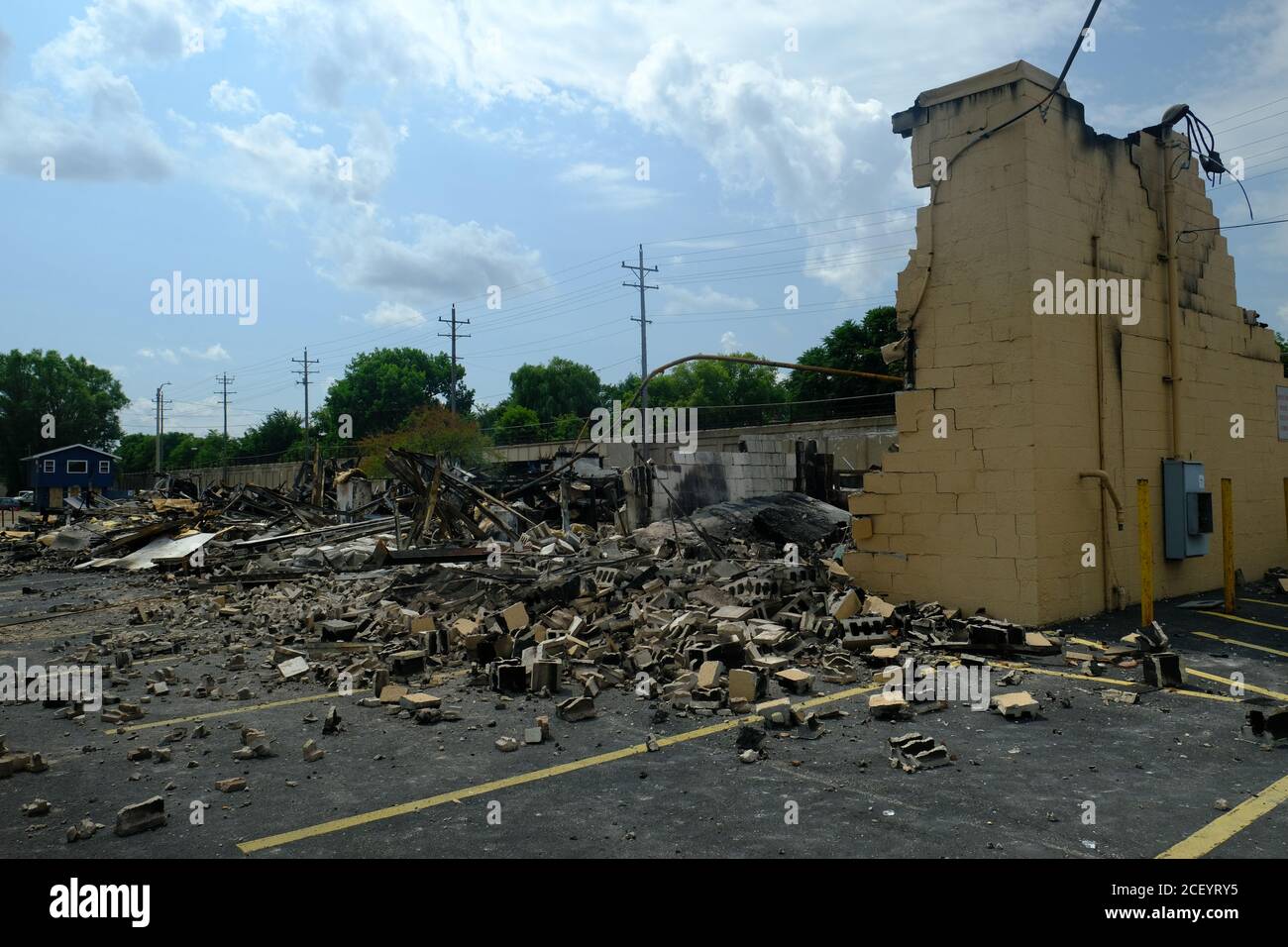 Kenosha, WI, USA. 27th Aug, 2020. What remains of the Kenosha ...