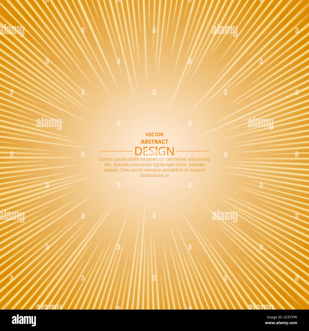 Round frame of yellow rays.Glowing radial stripes with place for text ...