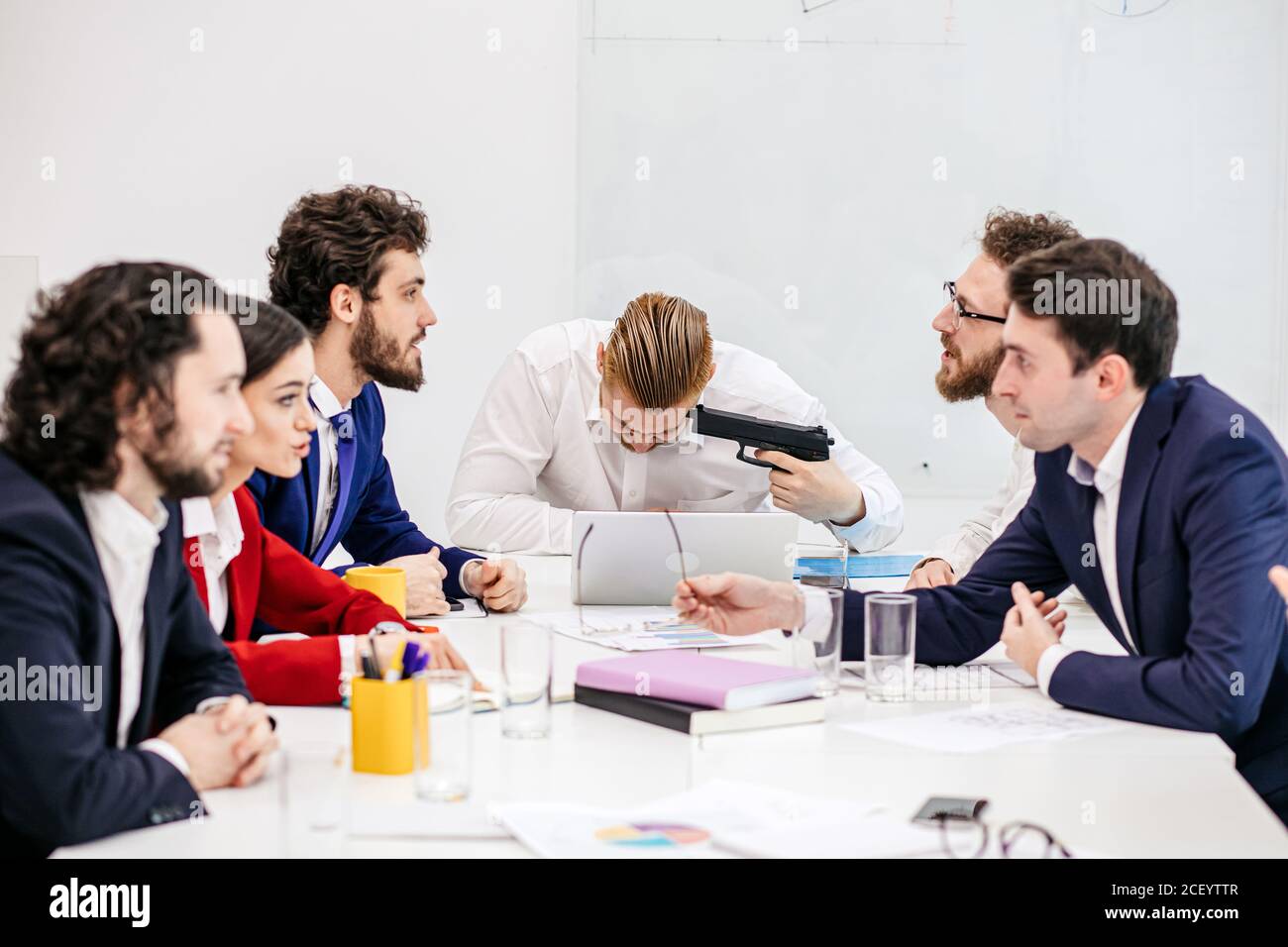 Confused woman at work colleagues hi-res stock photography and images ...