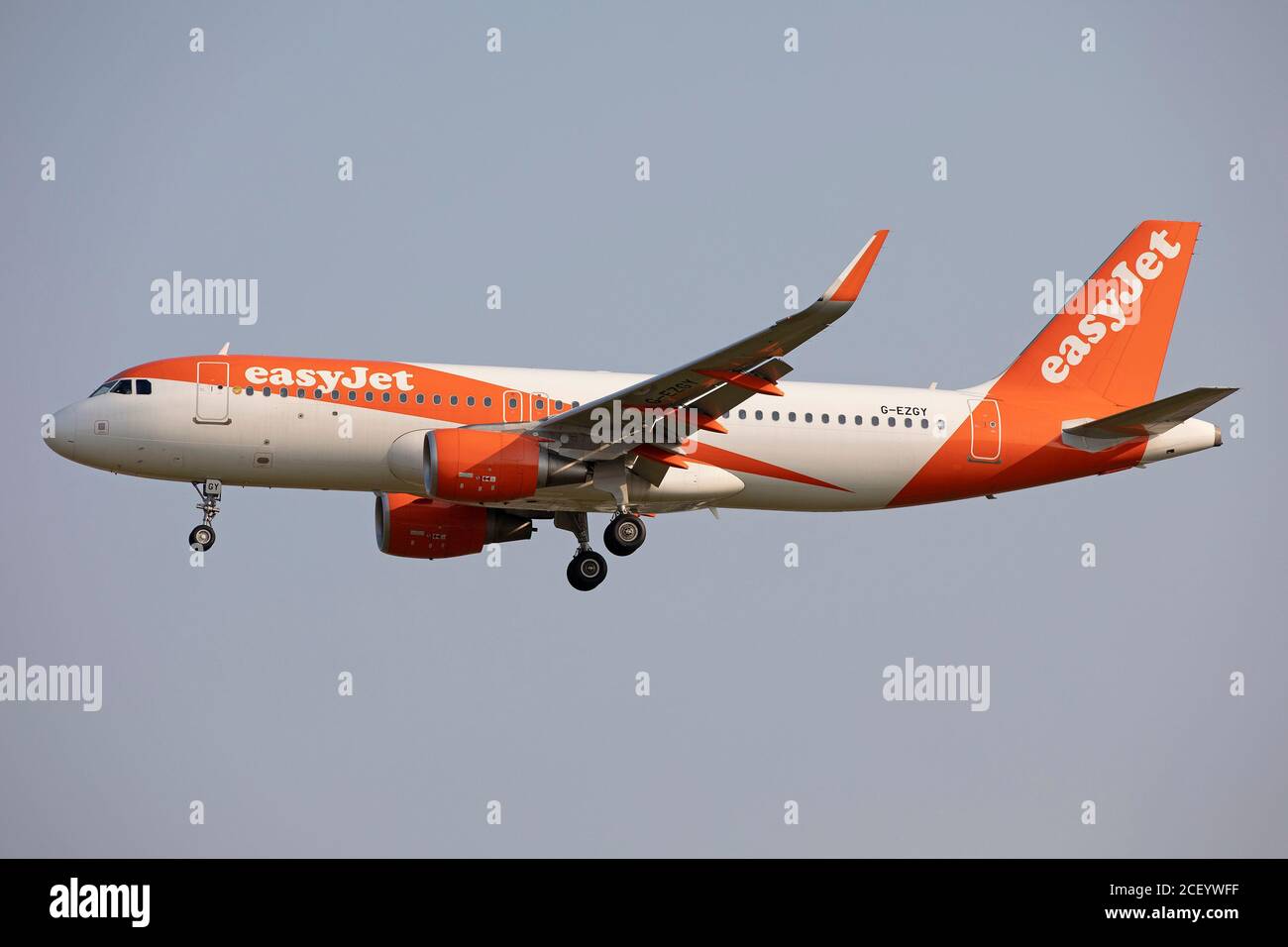AMSTERDAM, NLD. AUG 12TH 2020 An Easyjet A320 pictured at Amsterdam ...