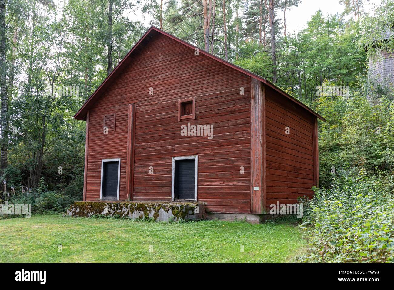 Old red-ocher granary building at Kotko local history open-air museum ...