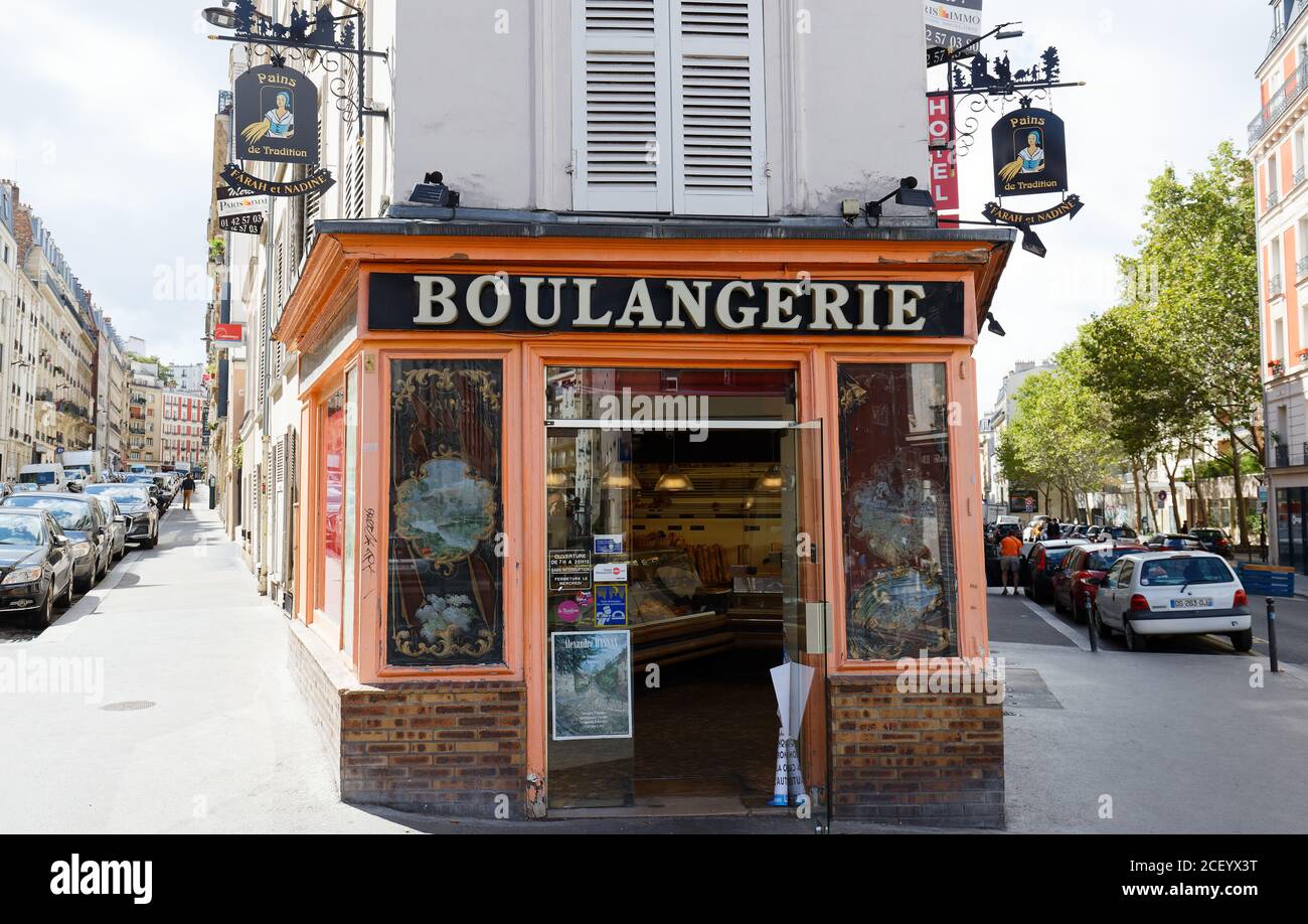 Paris, France-August 30, 2020 : The traditional French bakery shop ...