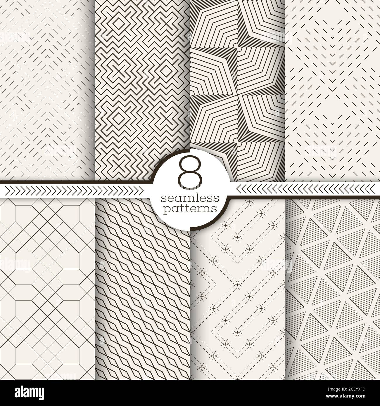 Set of seamless patterns. Modern stylish textures. Regularly repeating ...