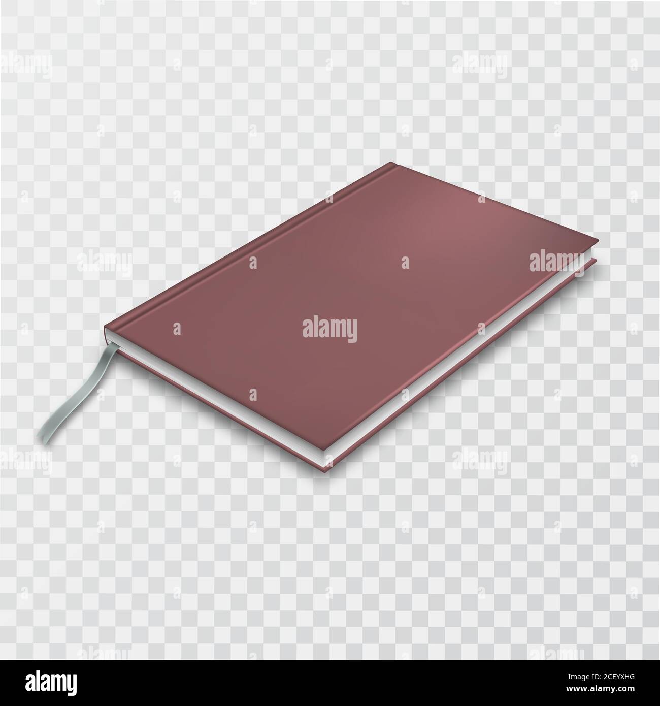 A closed notebook with a brown cover on an isolated transparent ...