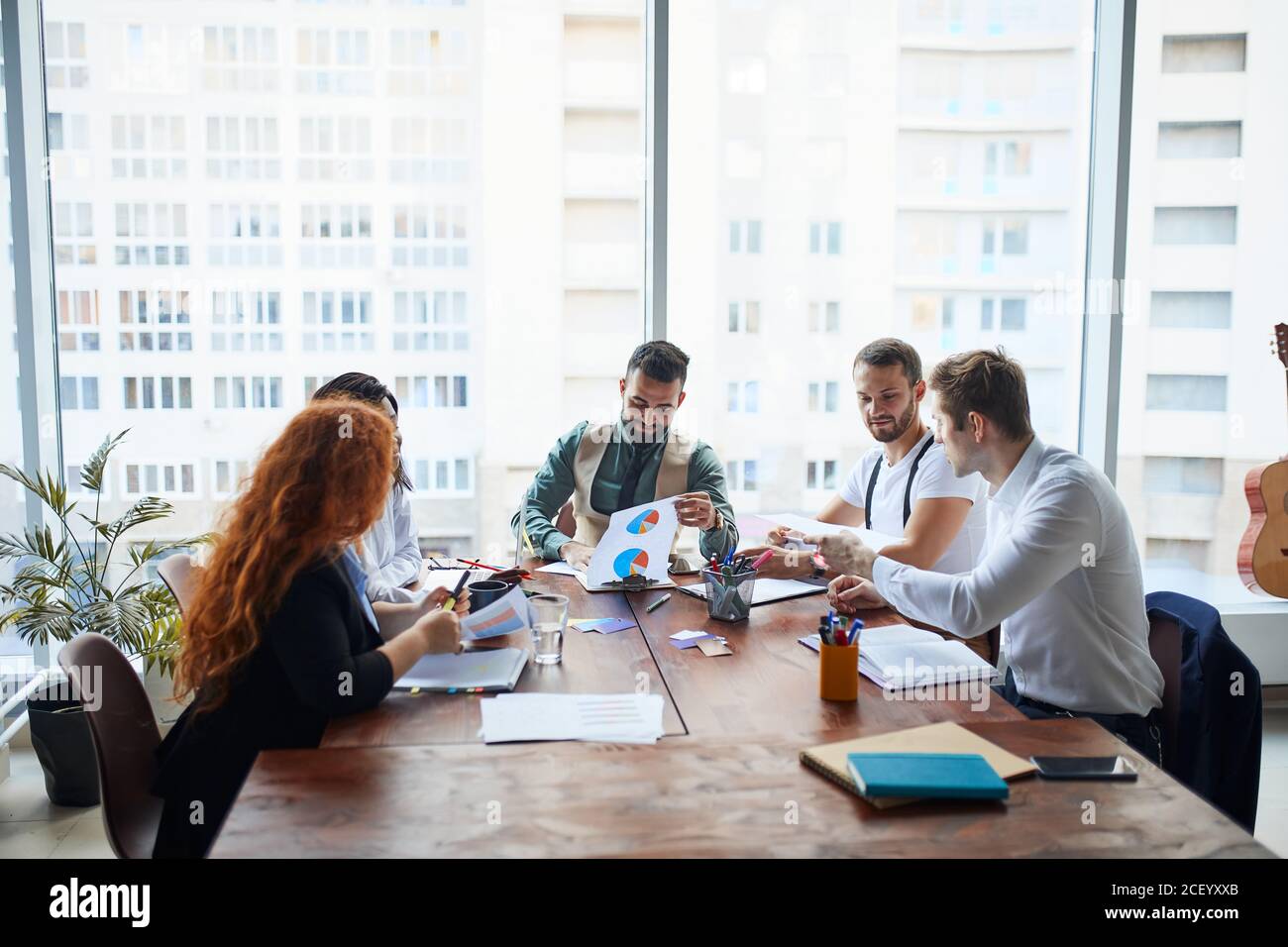 Executives having friendly discussion during break, business ideas ...