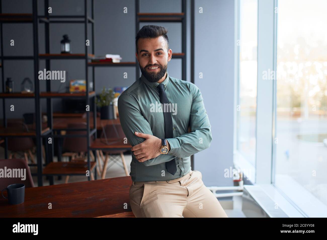 Good-looking personable young man from middle east, businessman ...