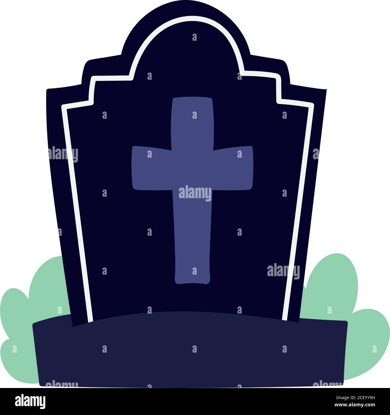 happy halloween, black gravestone with cross and grass, trick or treat ...