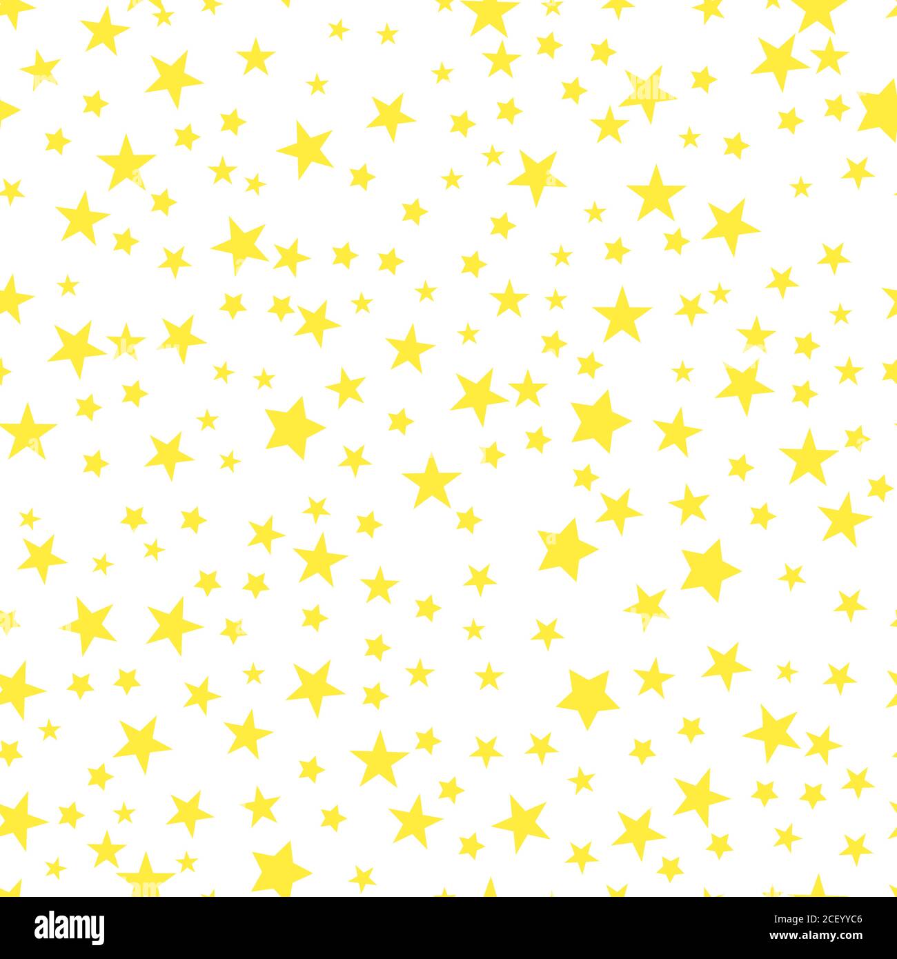 Seamless pattern with cute yellow hand drawn sky with stars on white ...