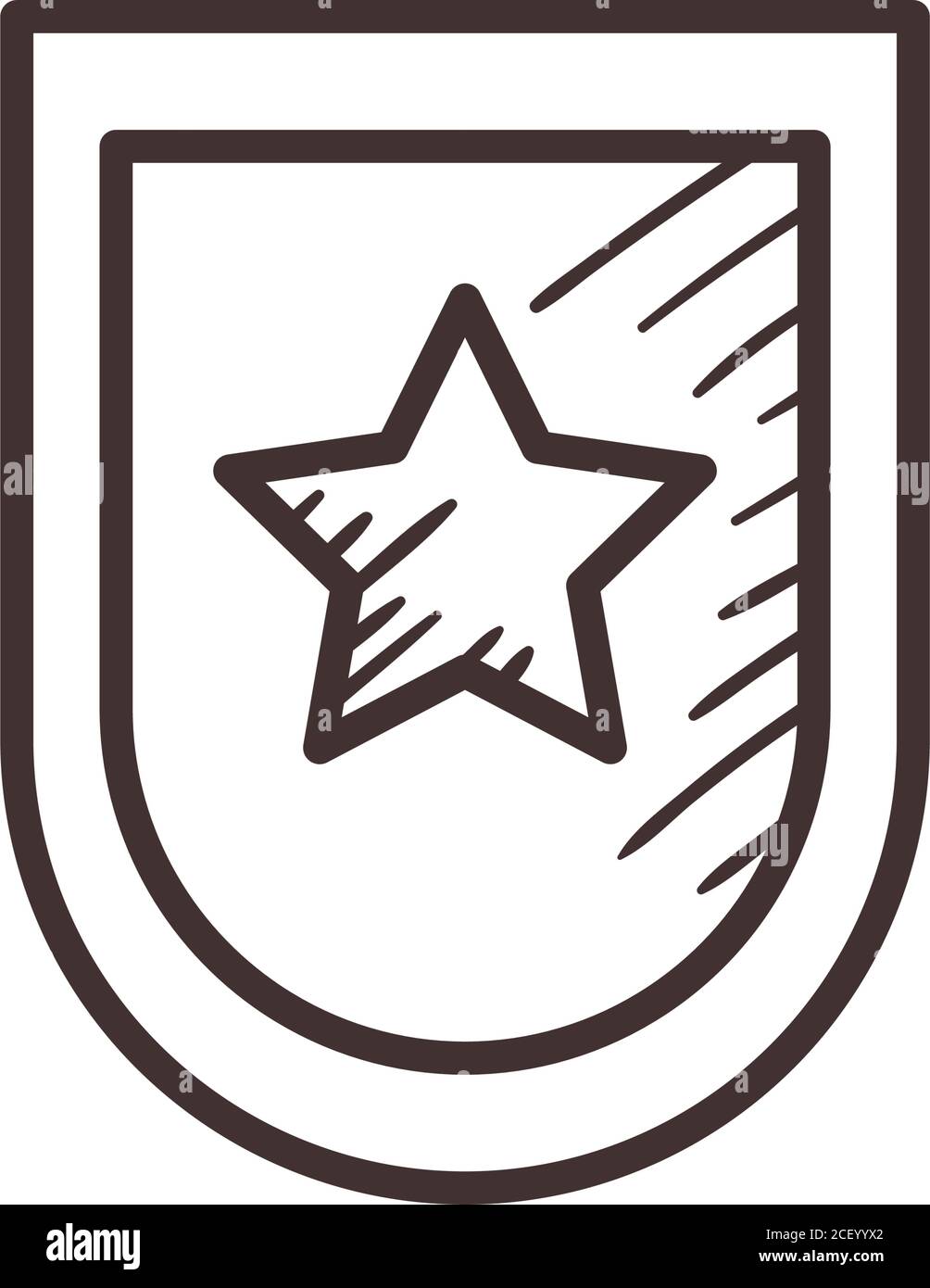 police star inside shield line style icon design, Officer cop security ... police star inside shield line style icon design, Officer cop security ...
