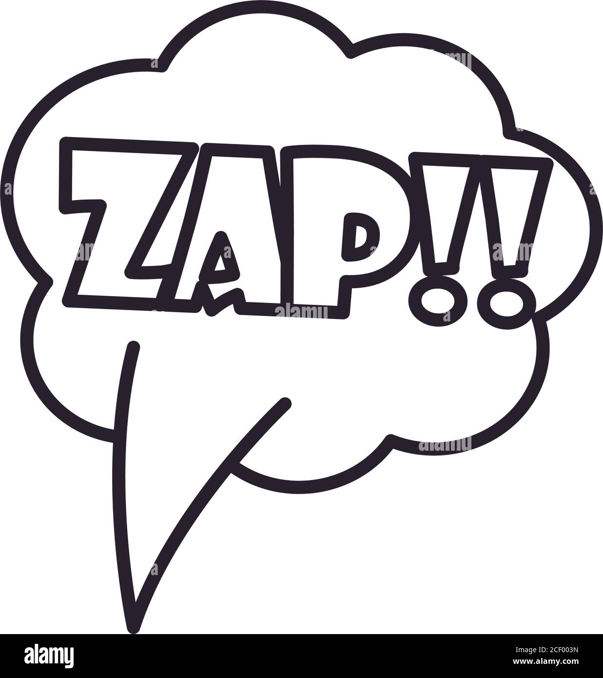 zap cloud bubble line style icon design of pop art retro expression ...