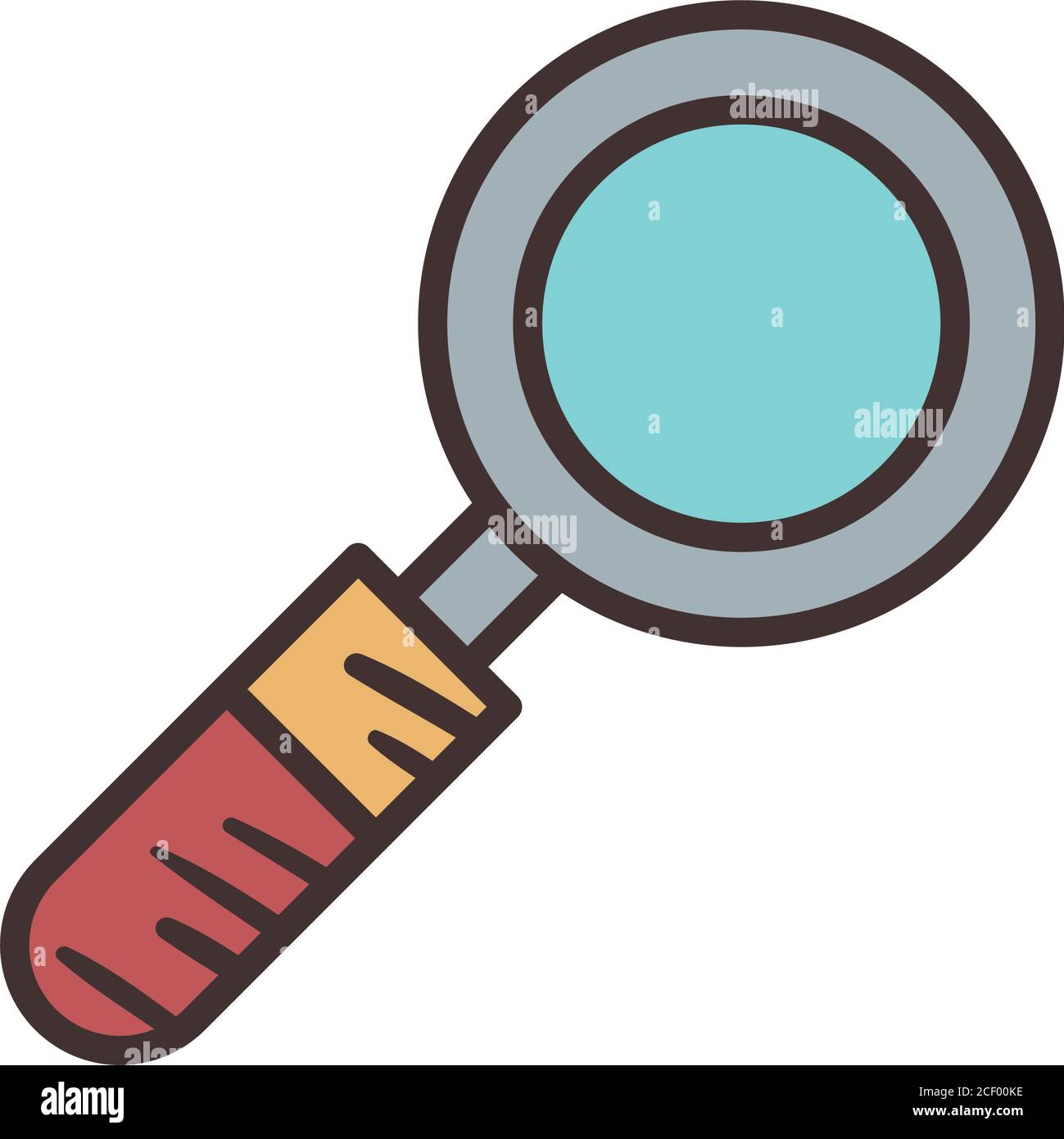 Lupe line and fill style icon design, Tool search and magnifying glass theme Vector illustration ...