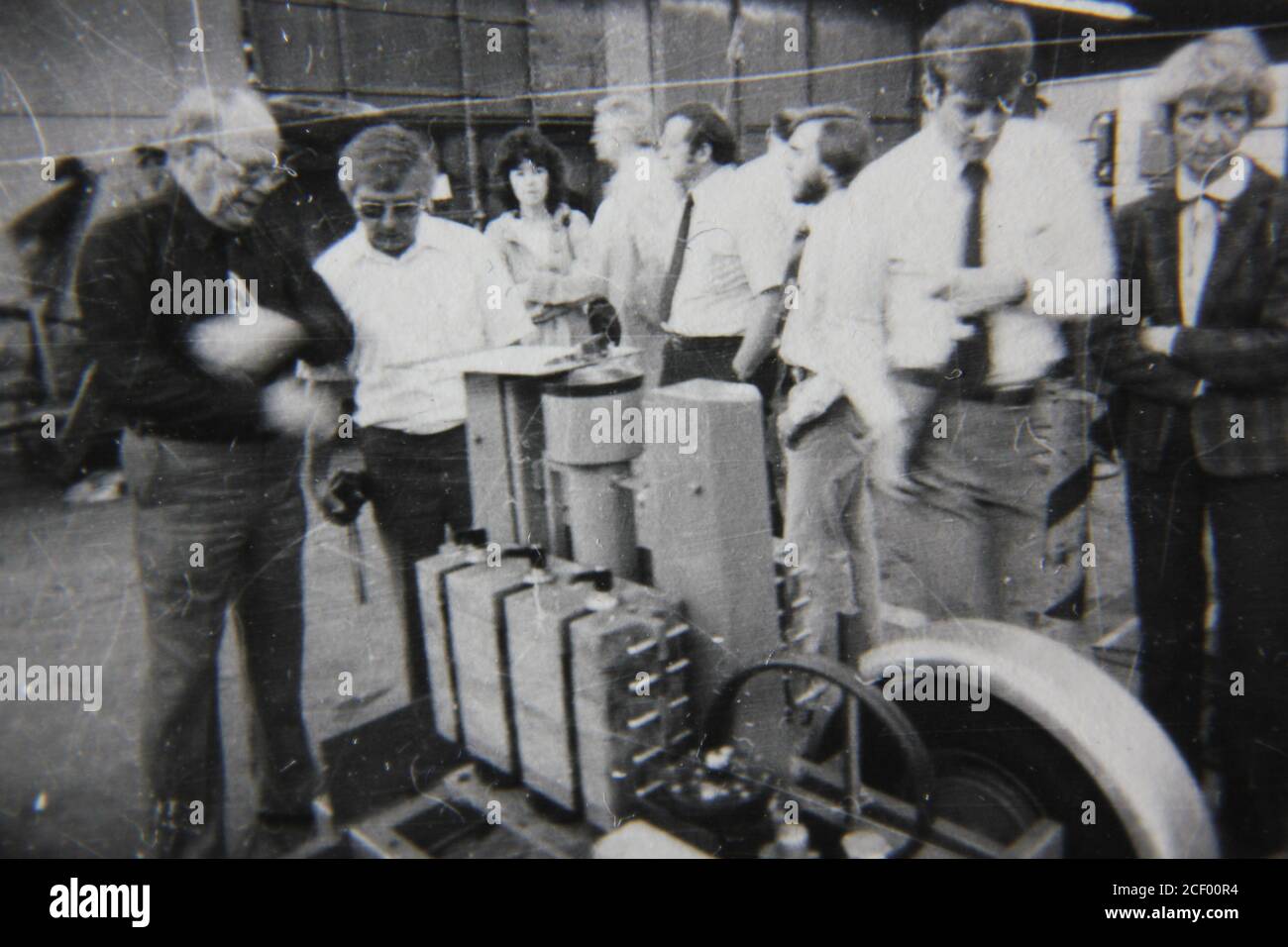 Fine 1970s vintage black and white photography of officials solving on ...