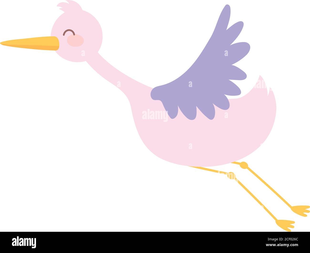 flying stork bird feather animal isolated icon vector illustration ...