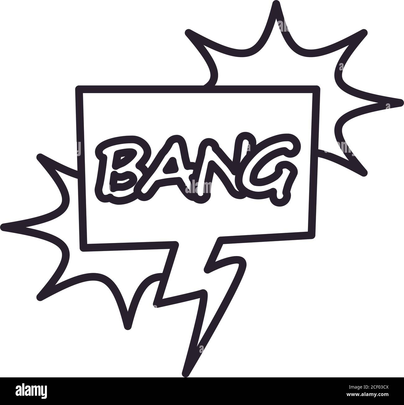 bang explosion bubble line style icon design of pop art retro ...