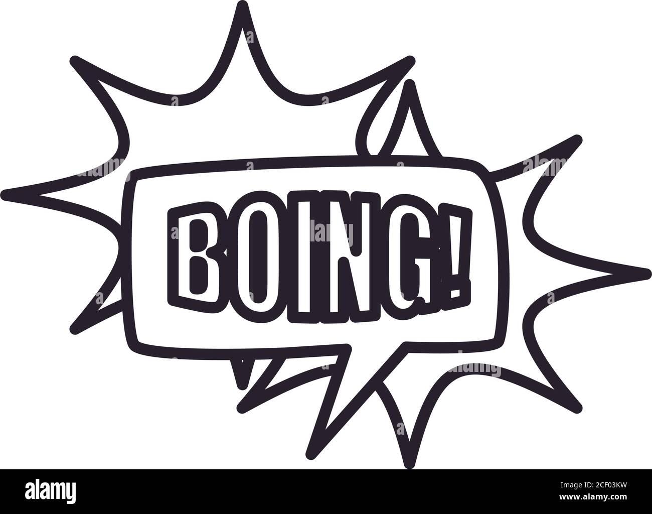 boing explosion bubble line style icon design of pop art retro ...