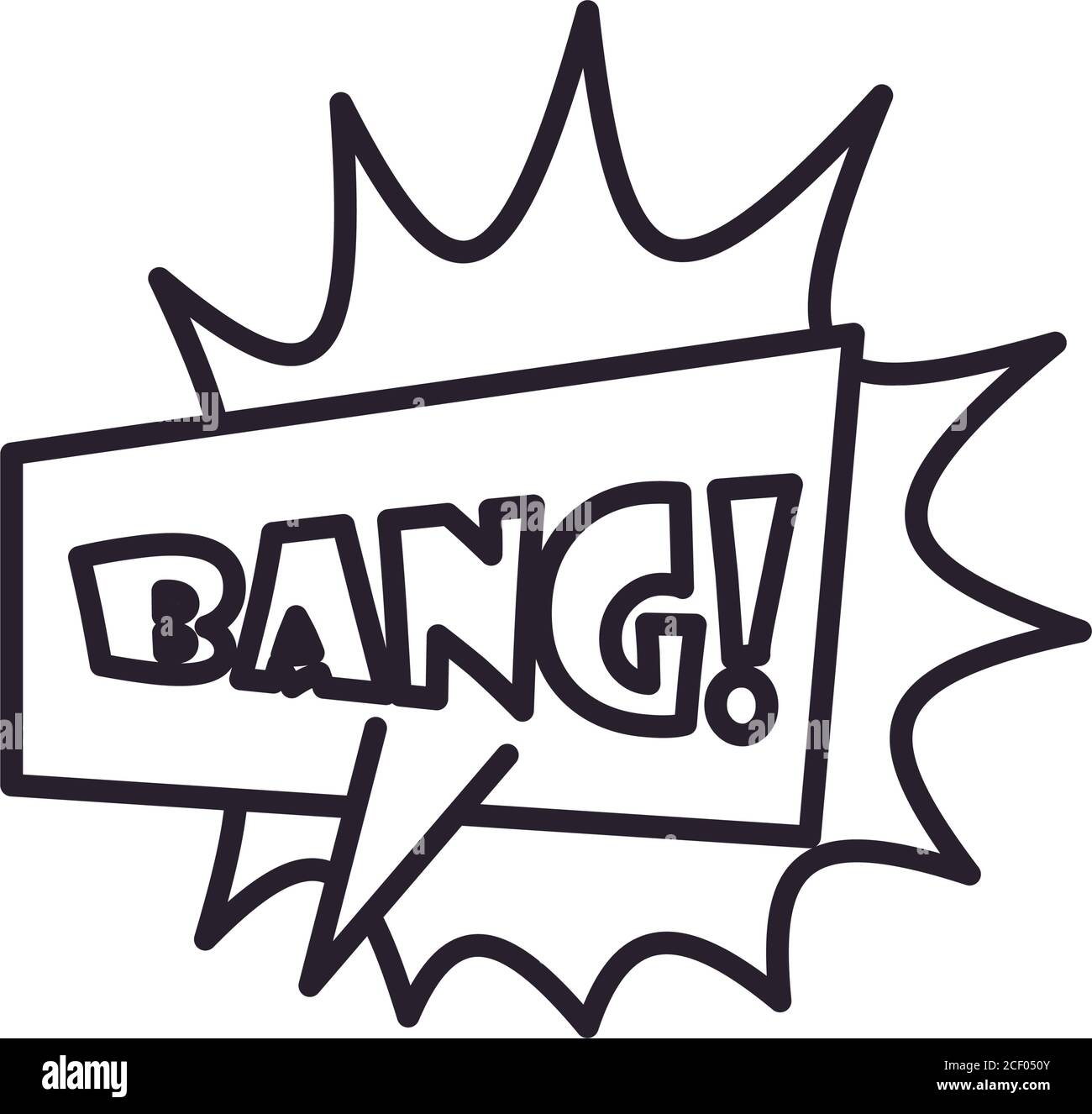 bang explosion bubble line style icon design of pop art retro ...