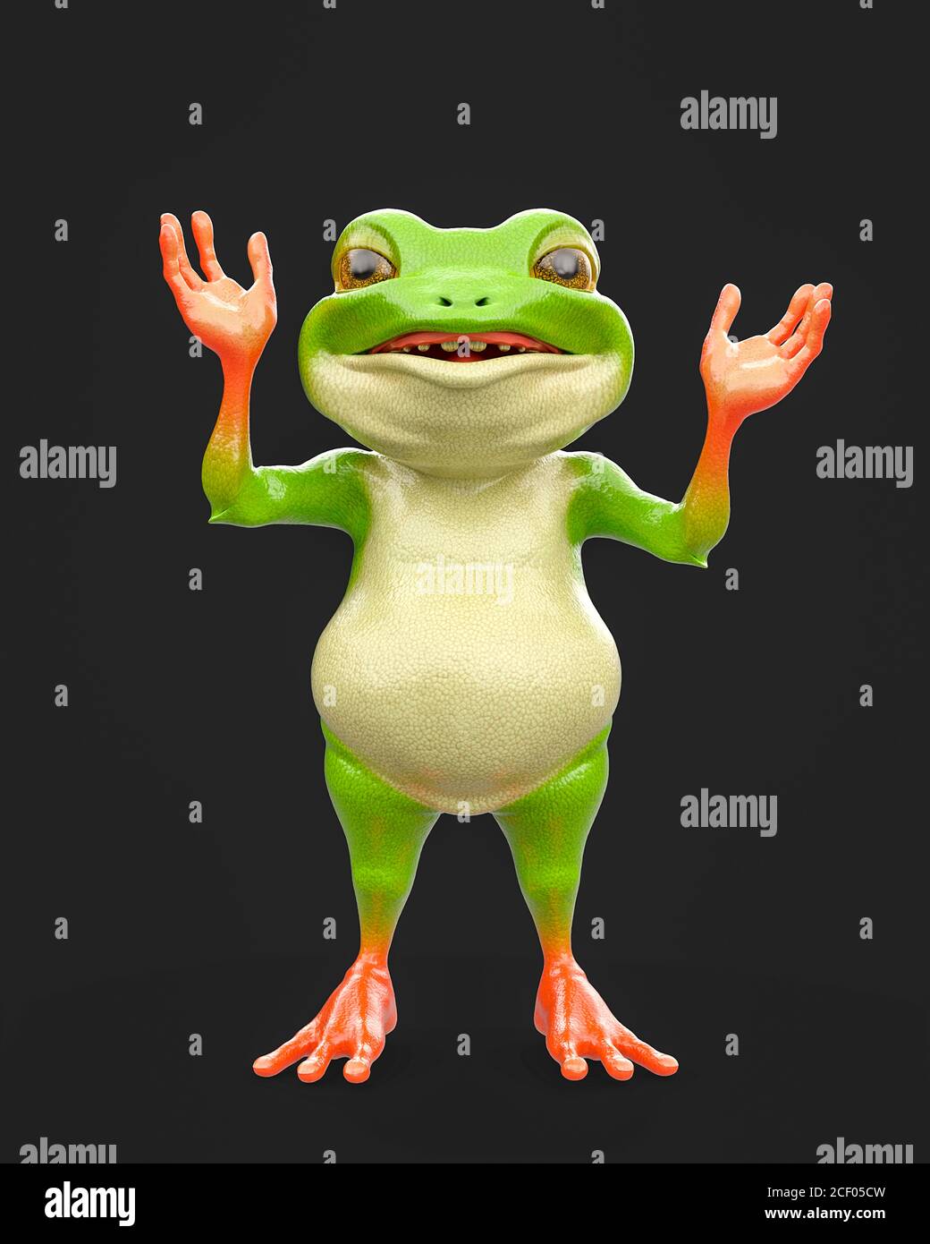 cute little frog is want a hug isolated, 3d illustration Stock Photo ...