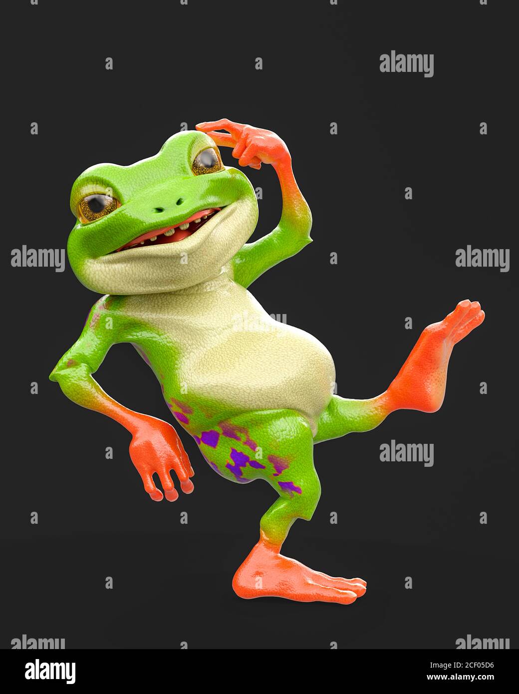 cute little frog saying think about isolated, 3d illustration Stock ...
