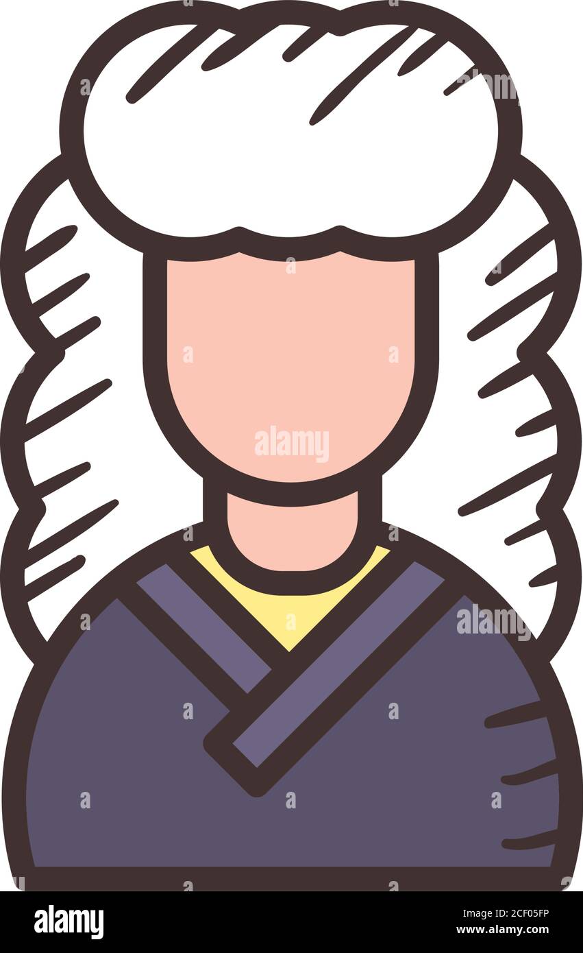 judge man line and fill style icon design, Law justice legal judgment ...