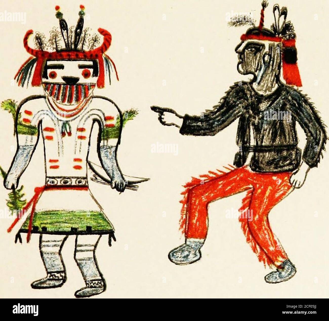 . Hopi Katcinas drawn by native artists. WUKOKOTI. KOHONiNO HELIOTYPE ...