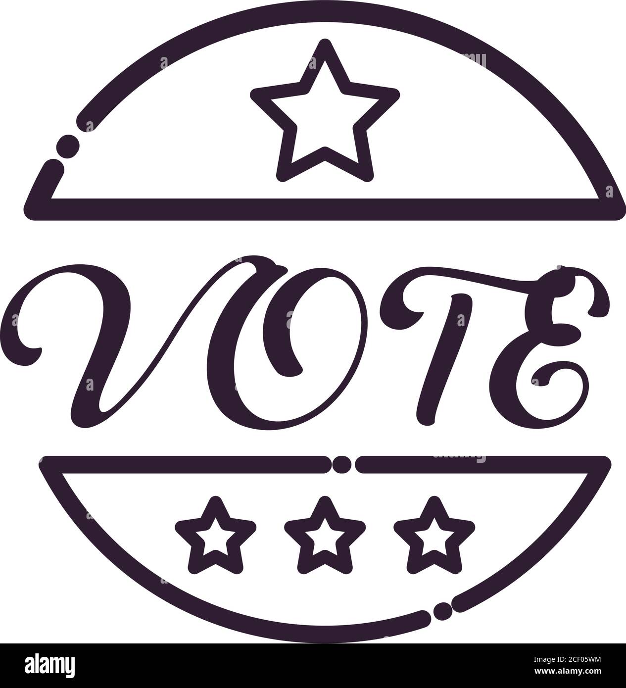 Vote seal stamp line style icon design, President election government ...