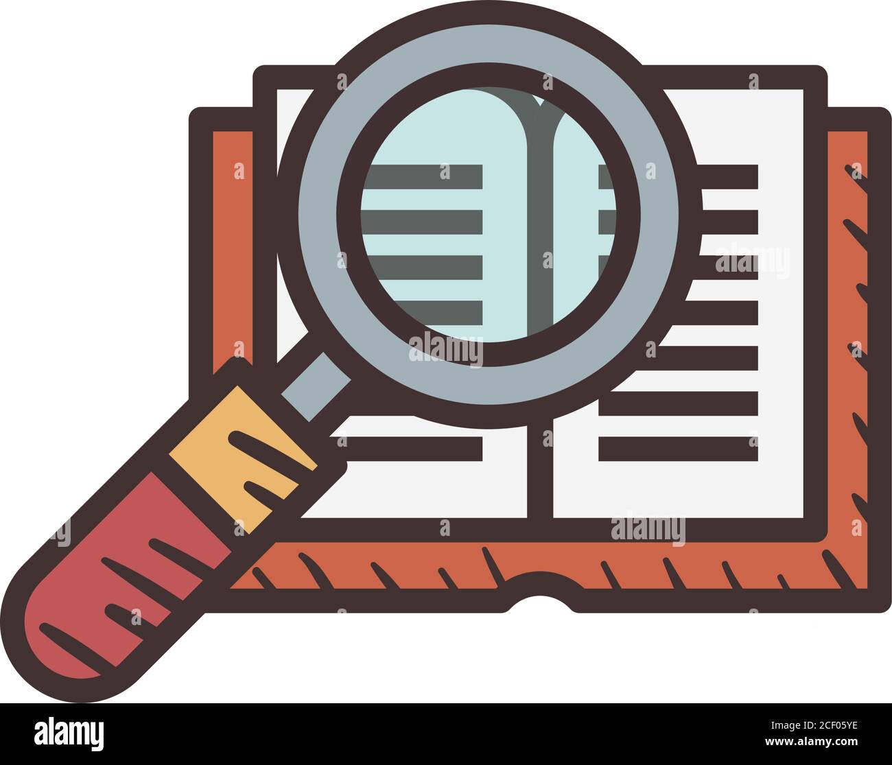 Lupe on book line and fill style icon design, Tool search and ...