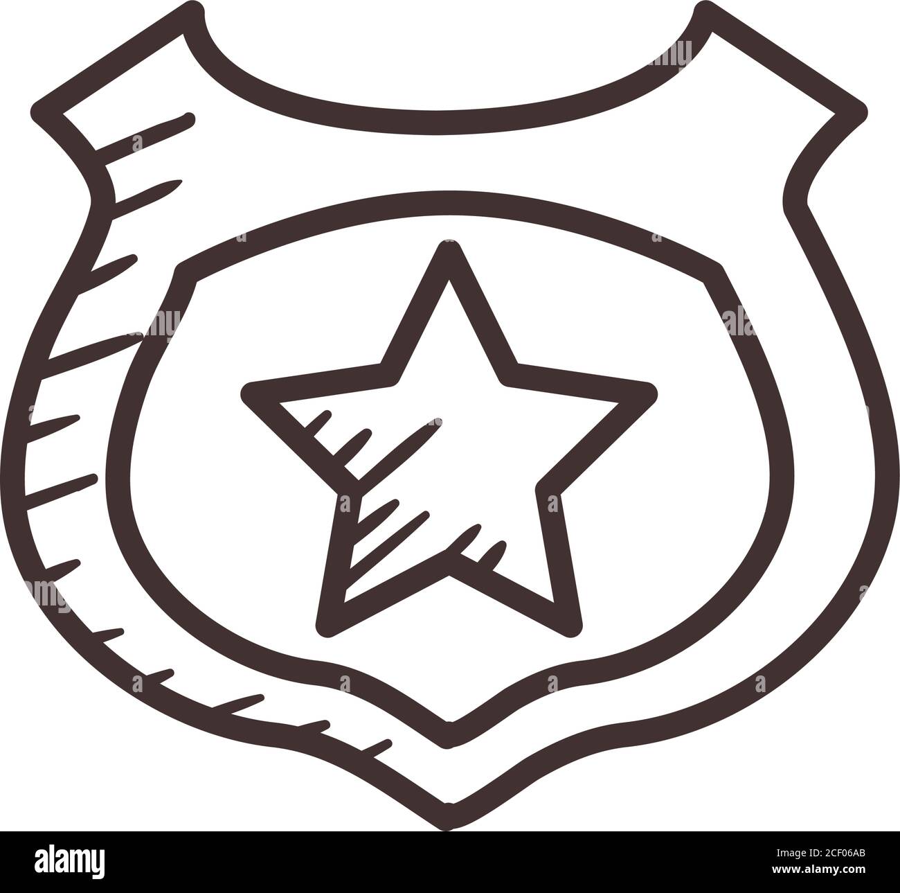 police star inside shield line style icon design, Officer cop security ...