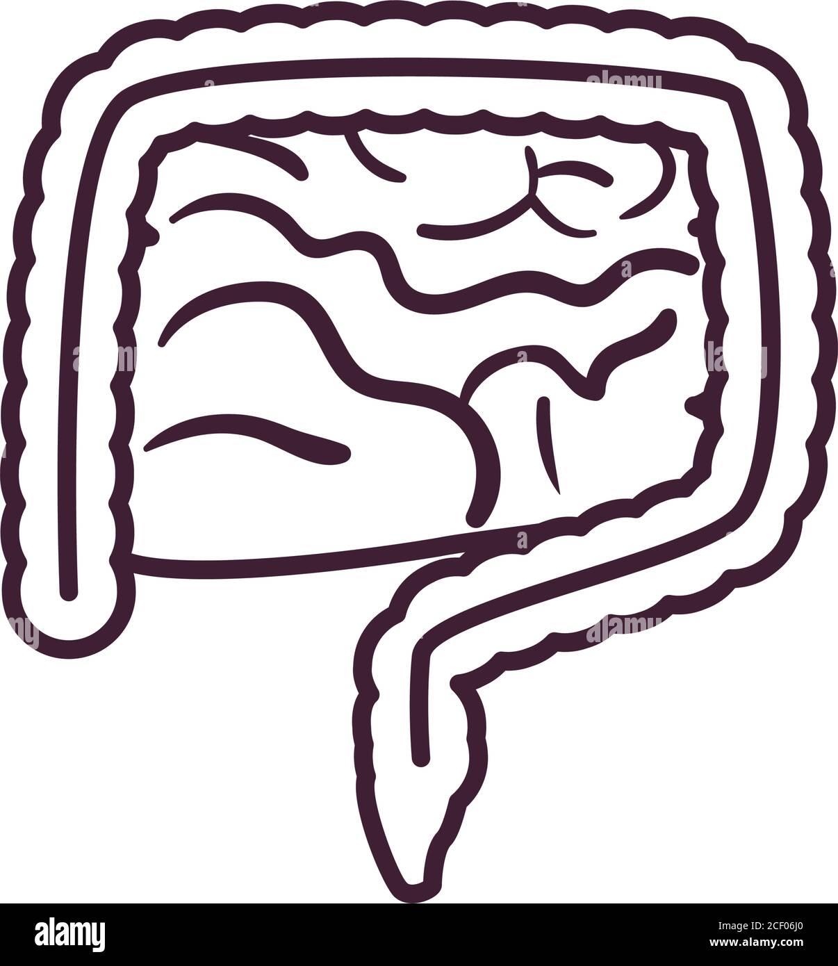 intestines line style icon design, Human body person people health ...