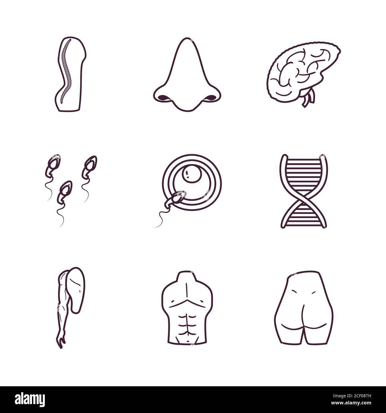 line style collection of icons design, Human body person people health ...