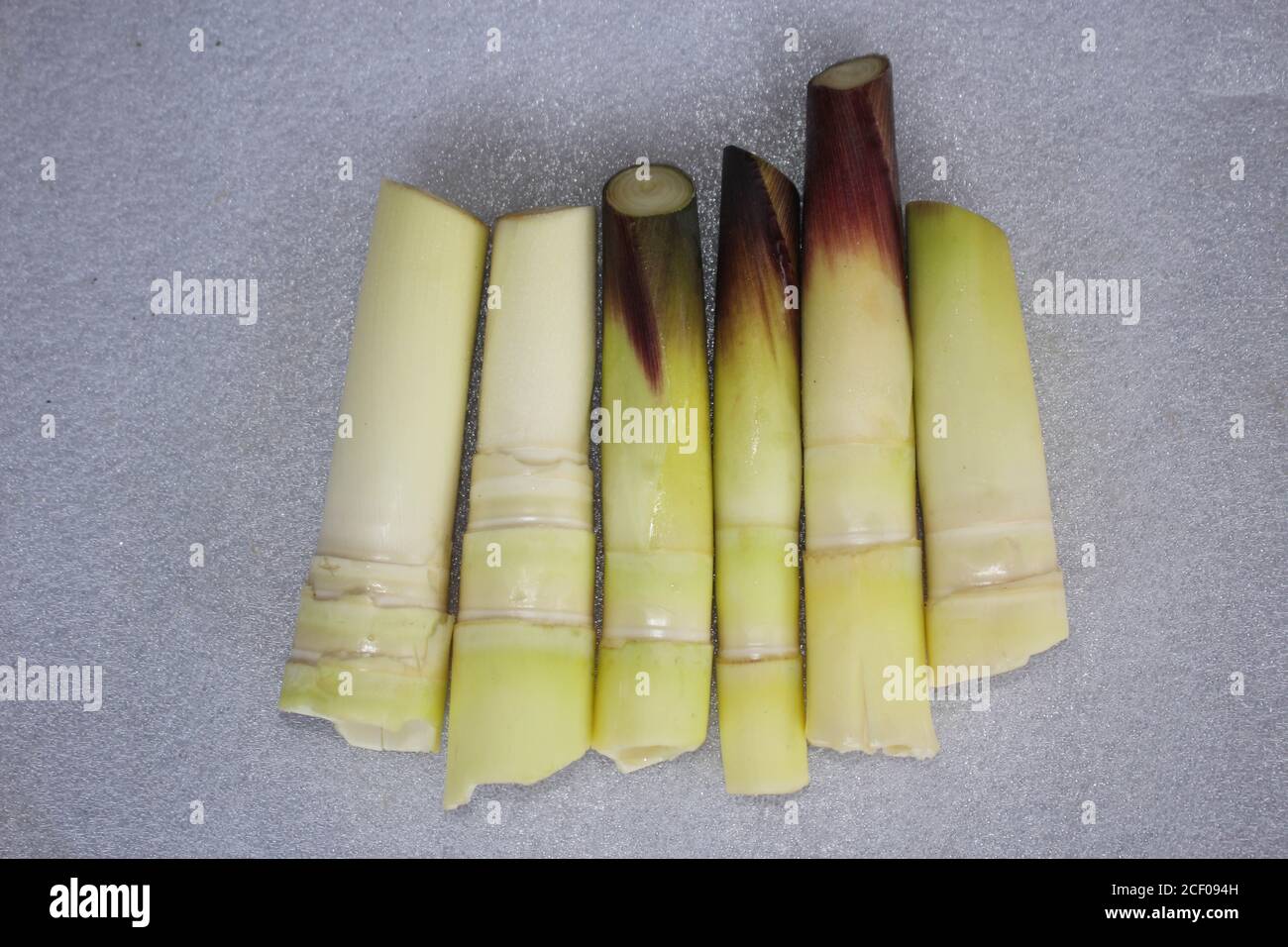 Bamboo shoots Peeled delicious food set on white background Stock Photo ...